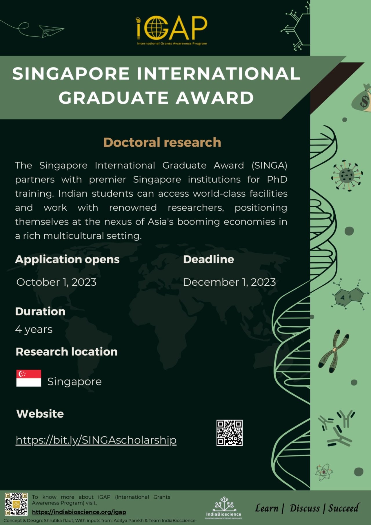Singapore International Graduate Award - IndiaBioscience