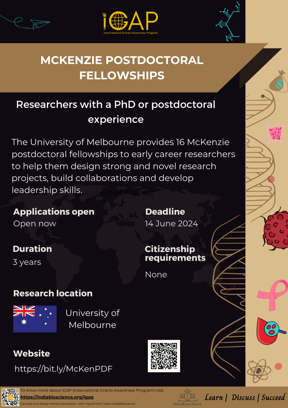 McKenzie Postdoctoral Fellowships - IndiaBioscience